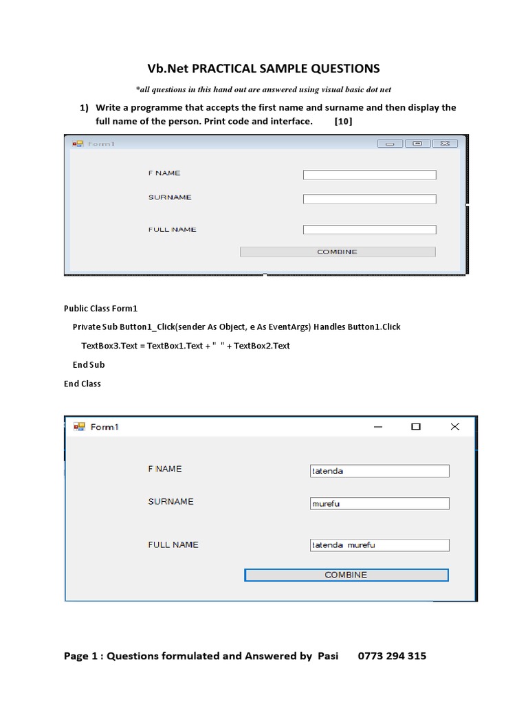 VB Practical Exam Questions | PDF | Computer Engineering | Computer Science