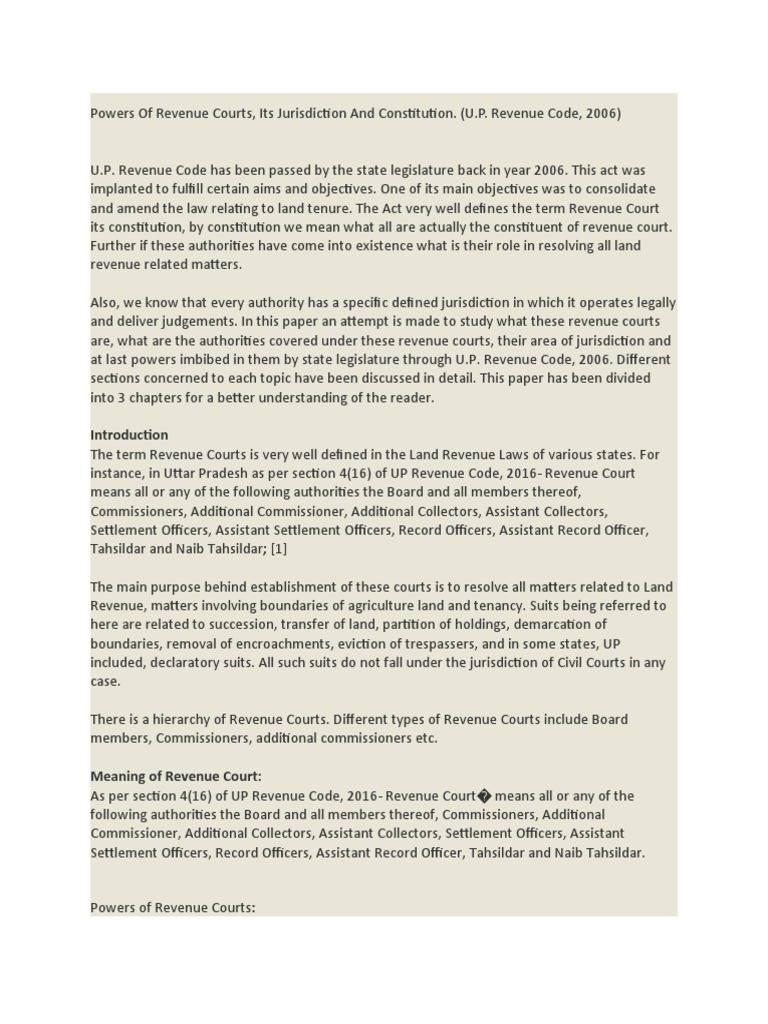 Revenue Court | PDF | Jurisdiction | Lawsuit