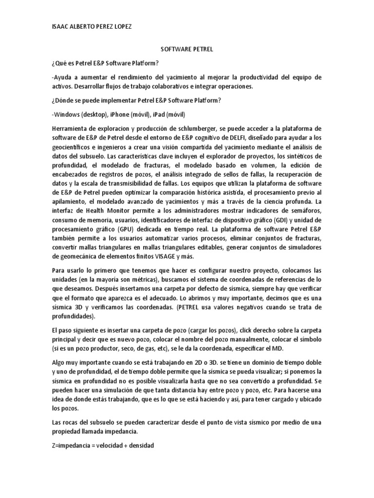 Guía introductoria sobre el uso de Petrel E&P Software Platform | PDF | Software | Informática