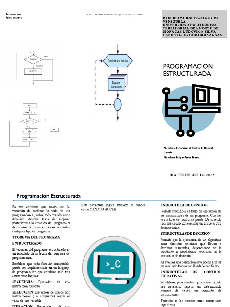 Triptico Programacion Estructurada | PDF | Lenguaje de programación | Flujo de control