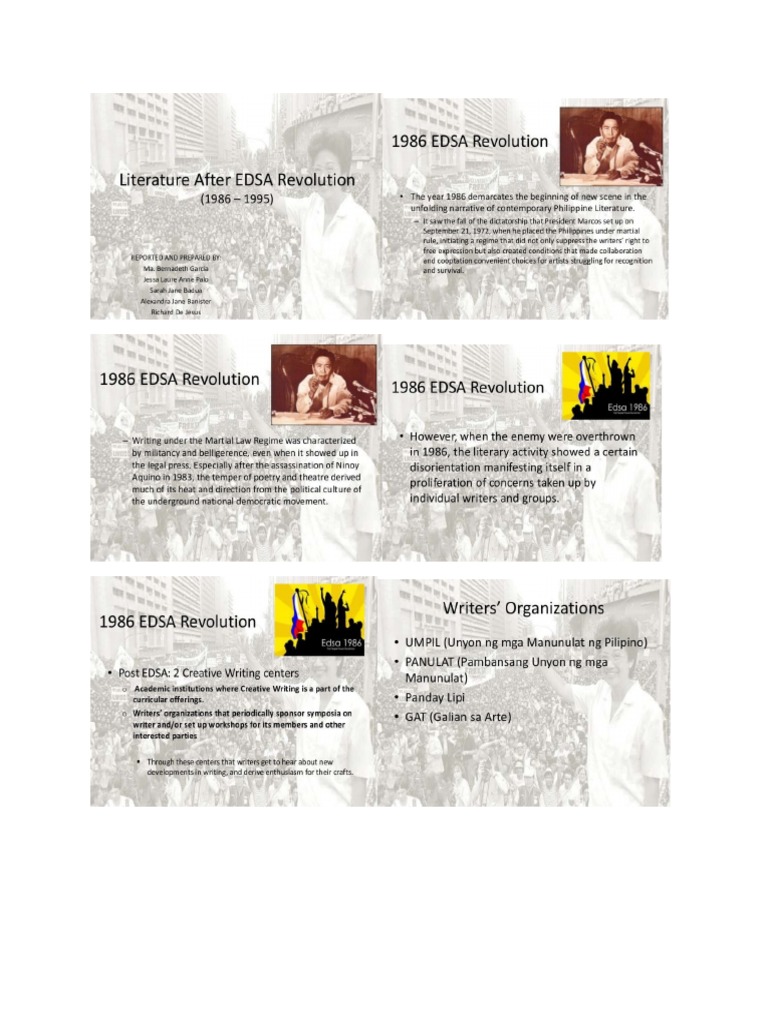 Literature After EDSA | PDF | Philippines