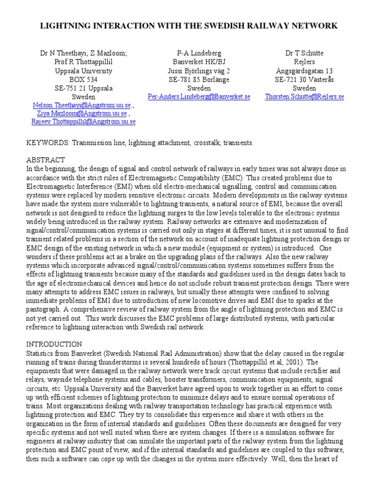 Full Text Journal Paper | PDF | Electromagnetic Compatibility | Lightning