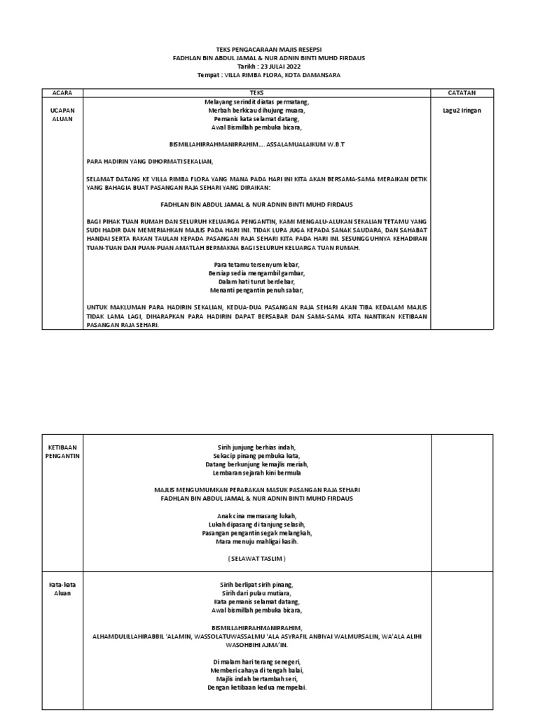 Skrip Emcee 23.7 | PDF