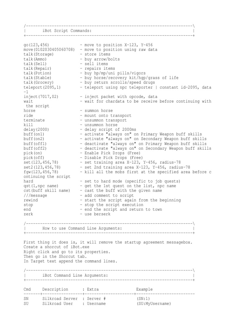 Ibot Commands | PDF | Command Line Interface | Software