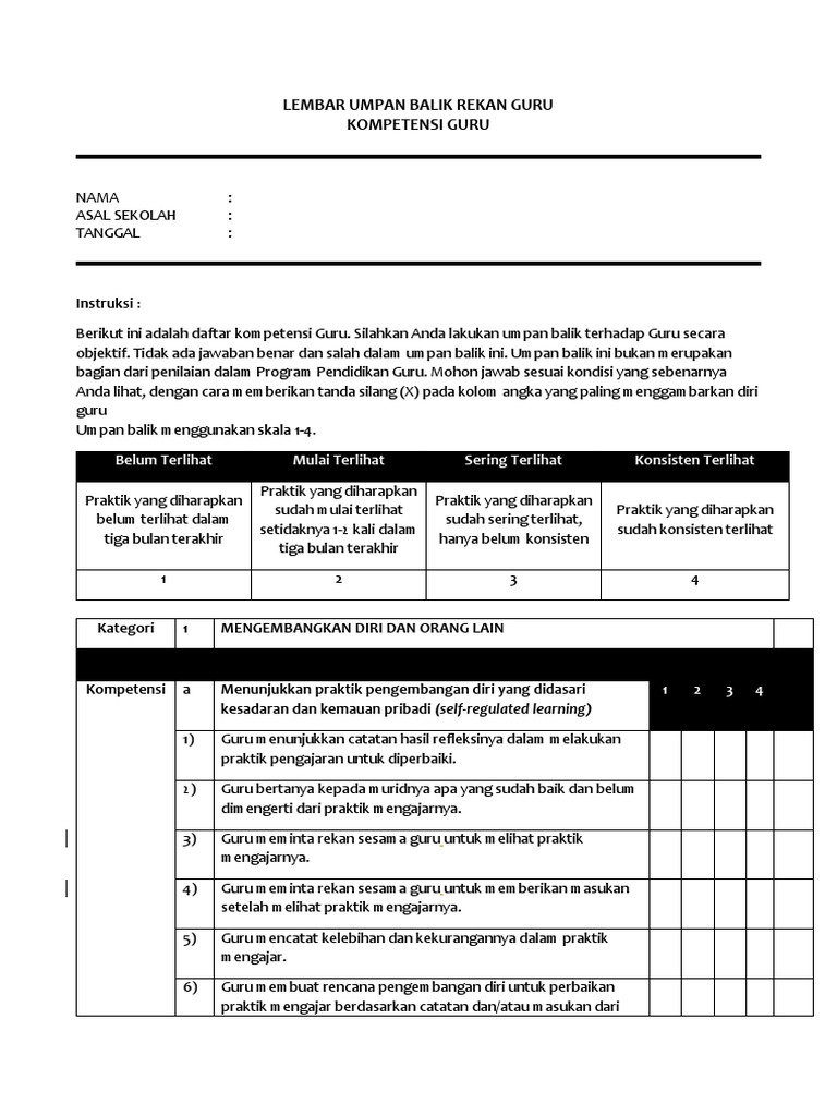 Lembar Wawancara - Guru | PDF