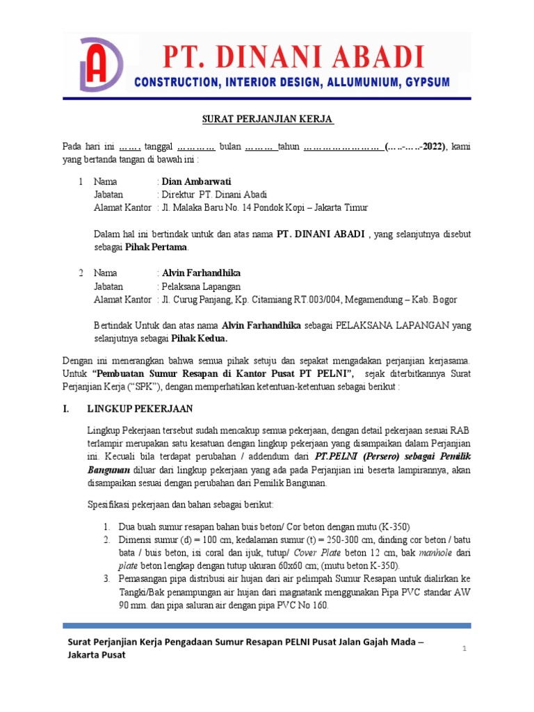 PERJANJIAN Kerja Sama Sumur Resapan Alvin (Skema 2) Rev 207 JT + Spek ...