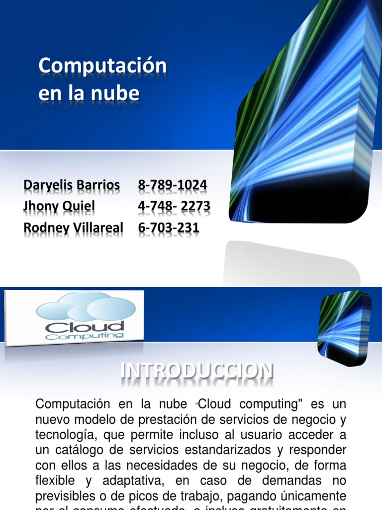 Presentación Cloud Computing Final | PDF | Computación en la nube | Servidor (Computación)