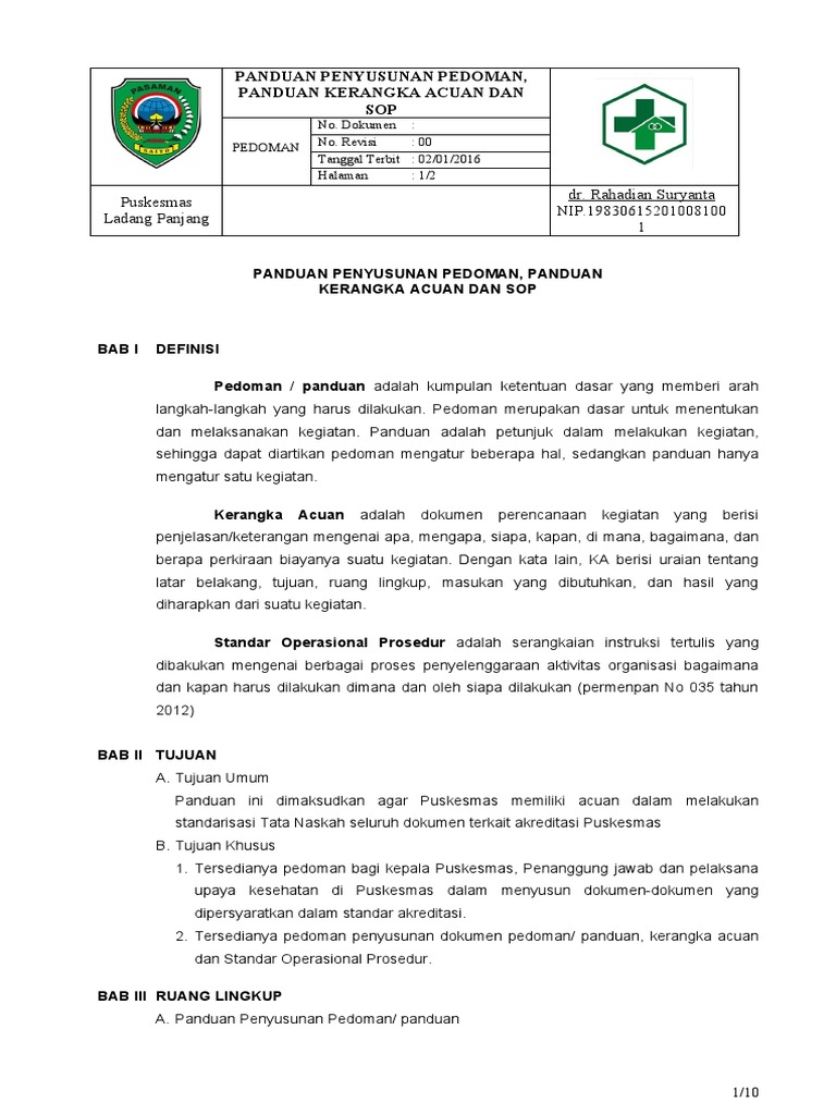 2.1.11.5 Panduan Penyusunan Pedoman KA WF | PDF | Bisnis