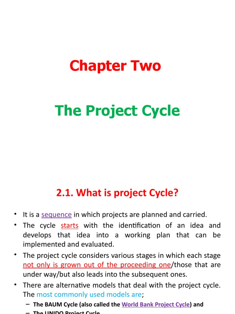 Chapter Two: The Project Cycle | PDF | Feasibility Study | Economies