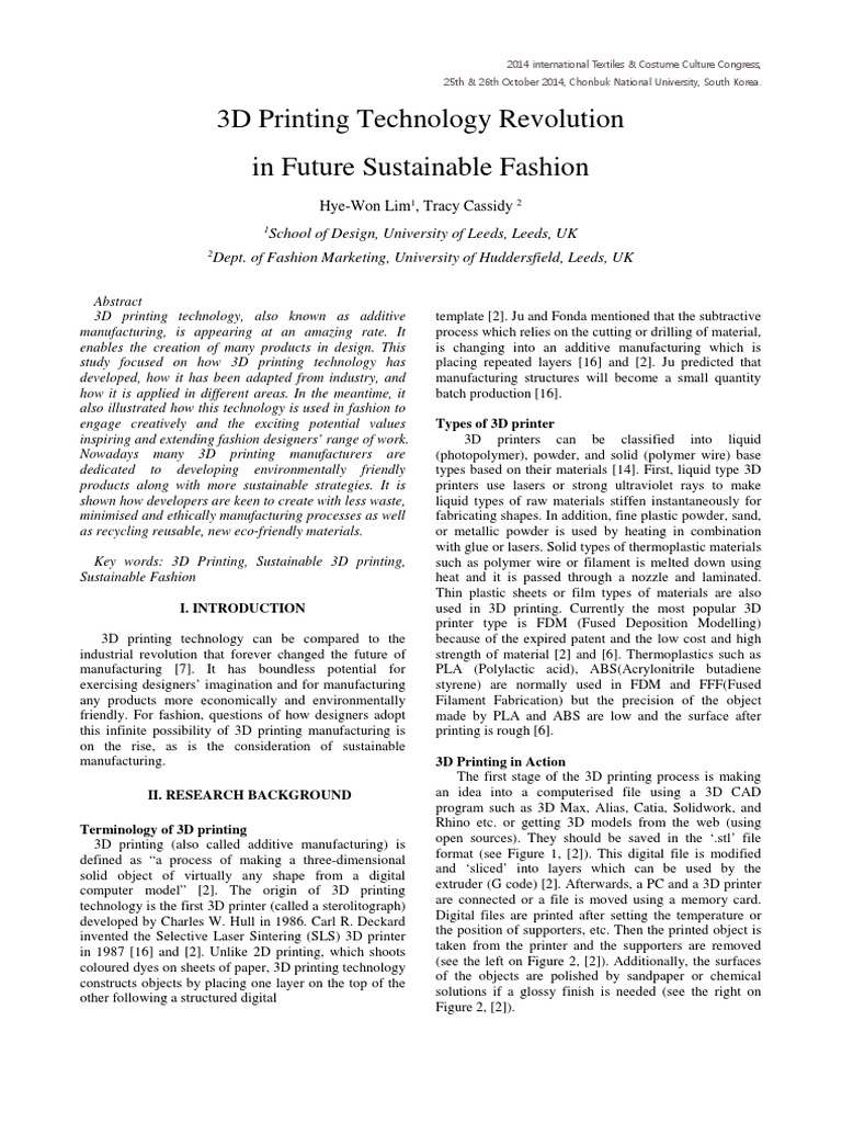 3D Printing Technology Revolution in Fut | PDF | 3 D Printing ...