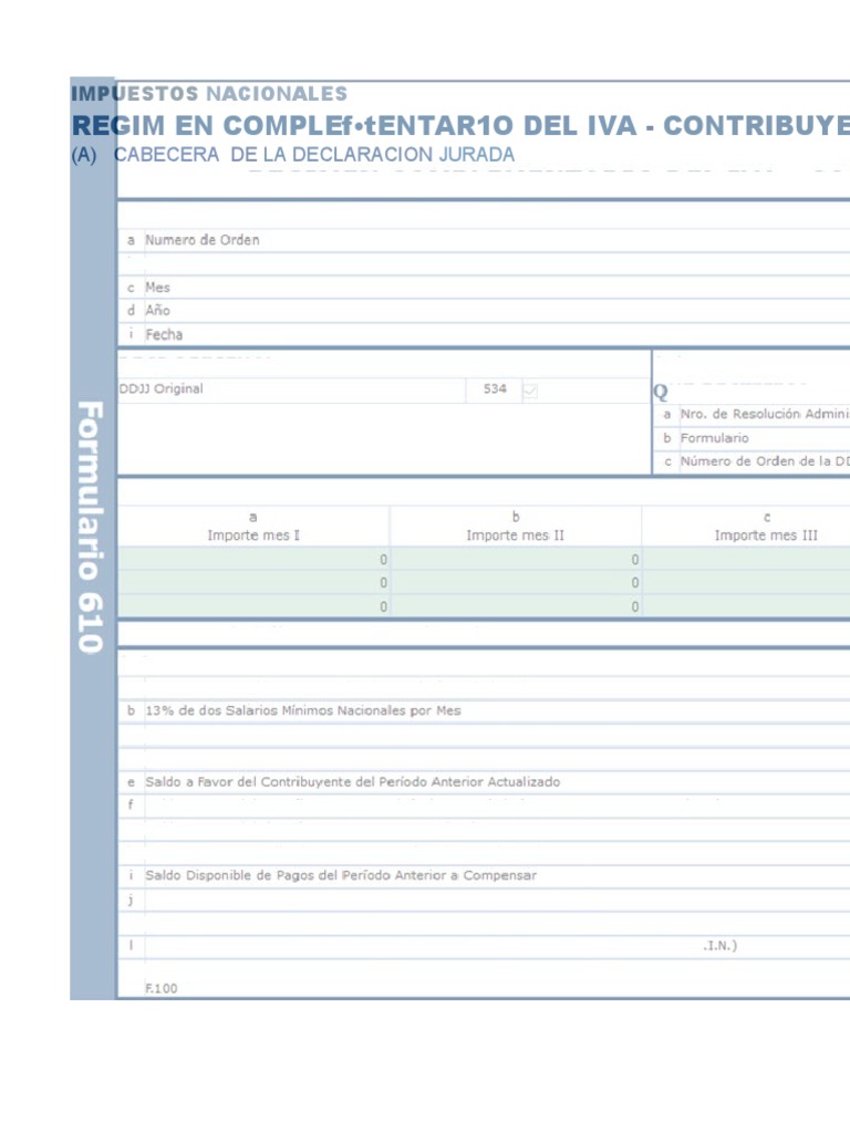 Formulario 610 v2 | PDF