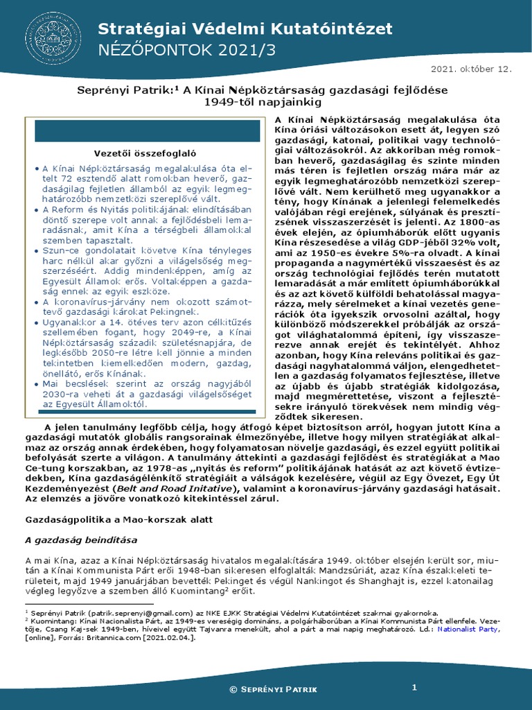 SVKI - Nézőpontok - 2021 - 3 - A Kínai Népköztársaság Gazdasági ...