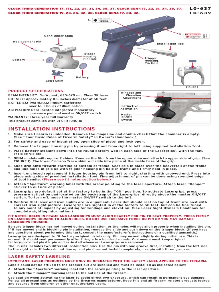 Installation Instructions: Product Specifications | PDF | Military ...