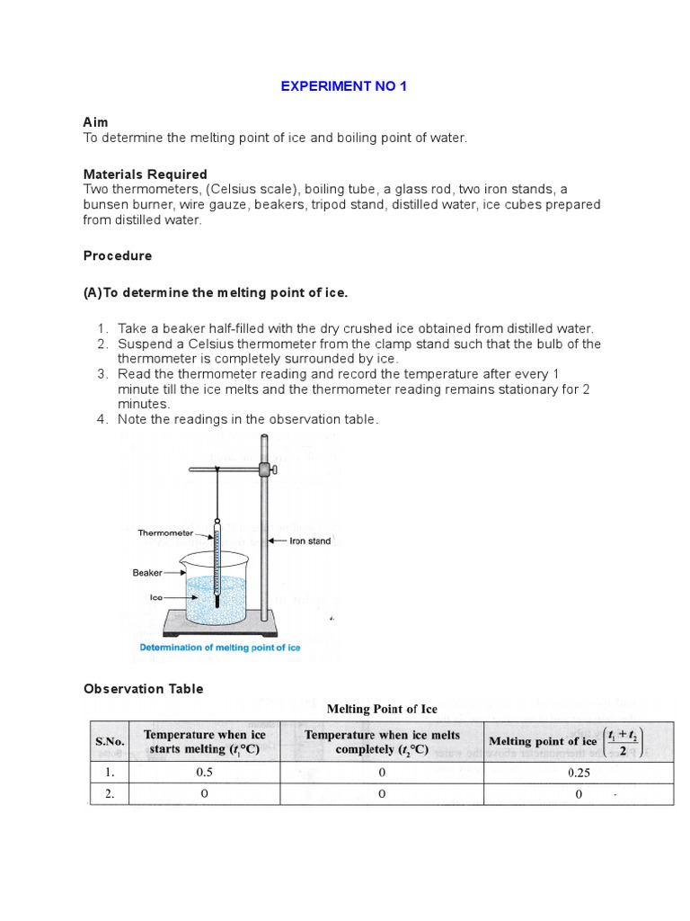 Melting and Boiling Points Experiment | PDF