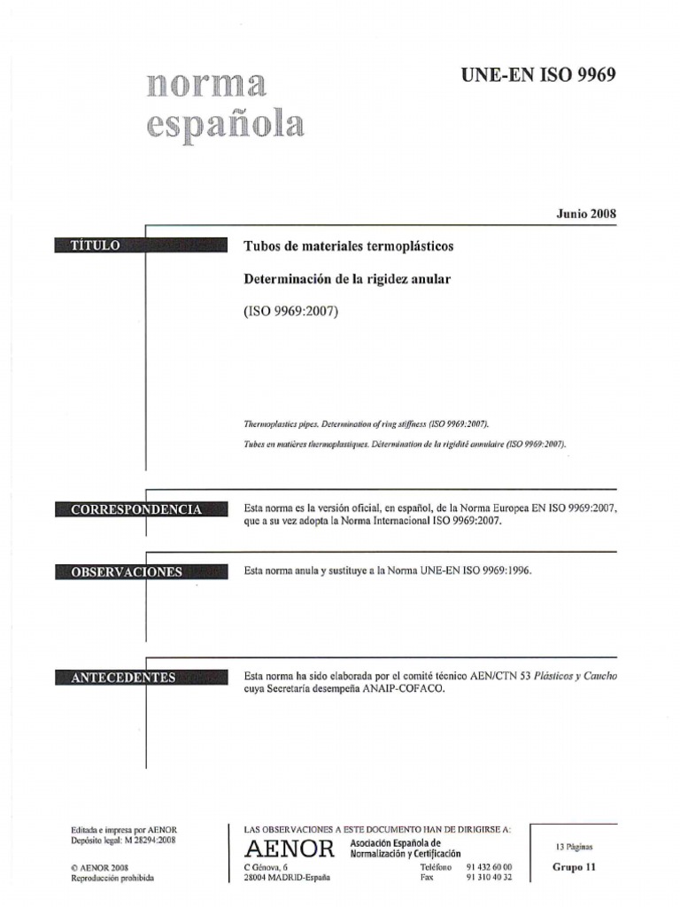 Une en Iso 9969 Rigidez Anular | PDF