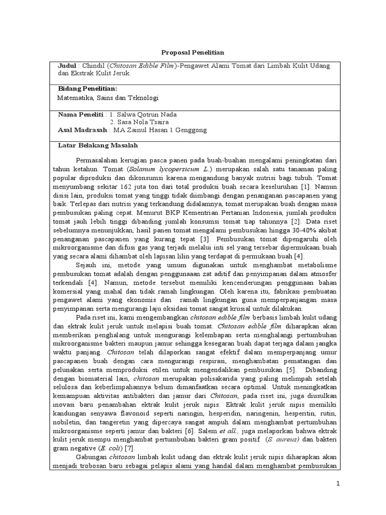 Proposal Penelitian Ipa | PDF