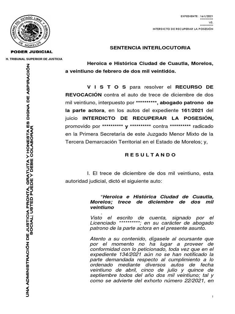 Sentencia Interlocutoria | PDF