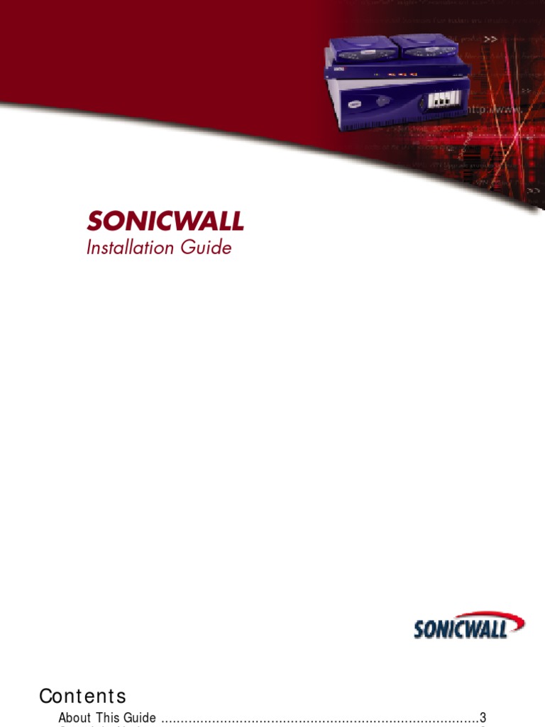 SonicWALL Installation Guide Overview | PDF | Ip Address | Gateway ...