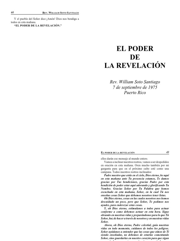 El Poder de la Revelación Divina | PDF | Dios | orador del Señor