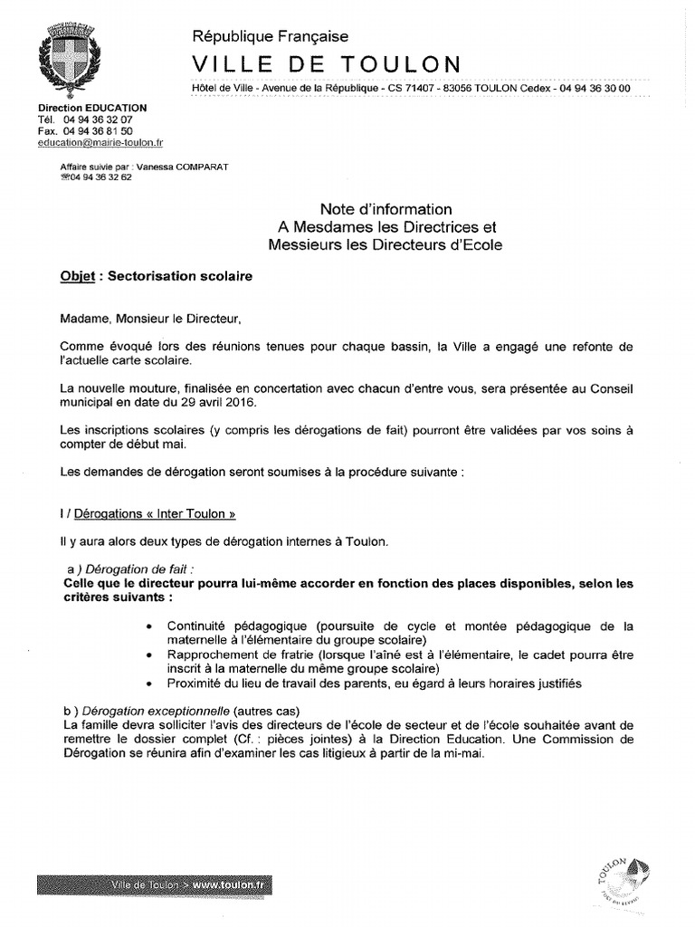 Procédure Et Note Mairie de Toulon 2017 | PDF