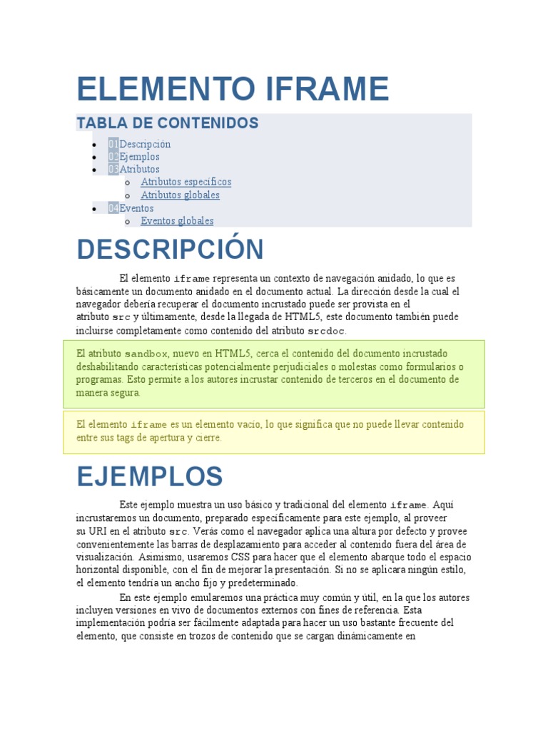Elemento Iframe HTML | PDF | Transport Layer Security | Elemento HTML