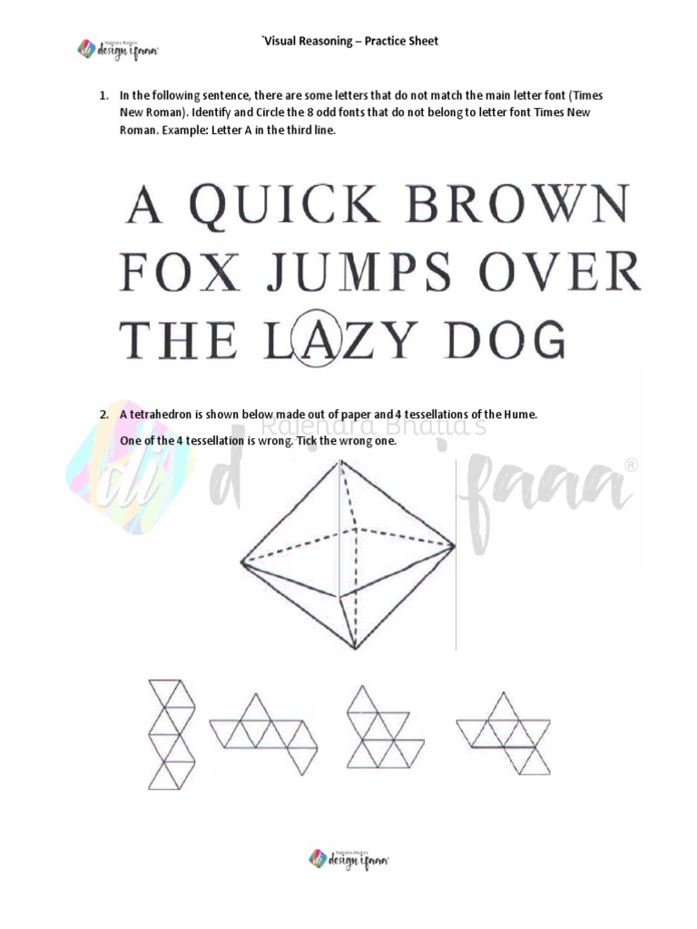 1. Visual Reasoning - Practice Sheet | PDF | Triangle | Shape