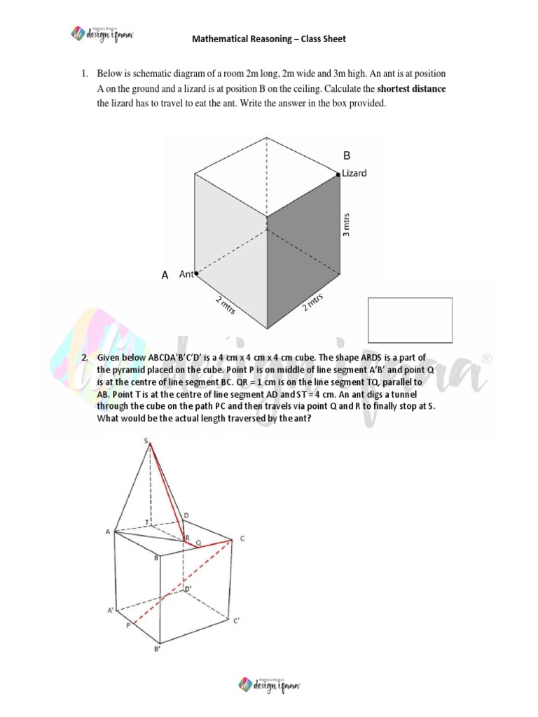 Mathematical Reasoning - Class Sheet | PDF | Area | Length