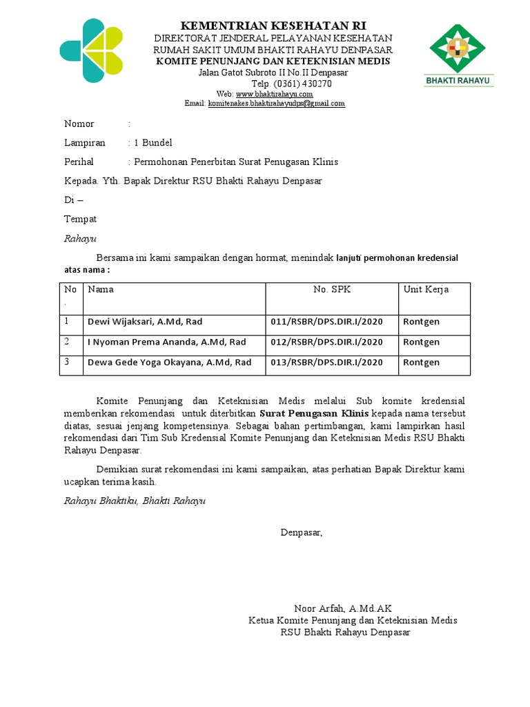 Surat Rekomendasi Rontgen | PDF