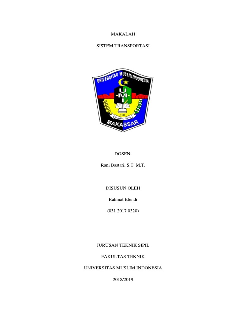 Makalah Sistem Transportasi | PDF Makalah Sistem Transportasi | PDF