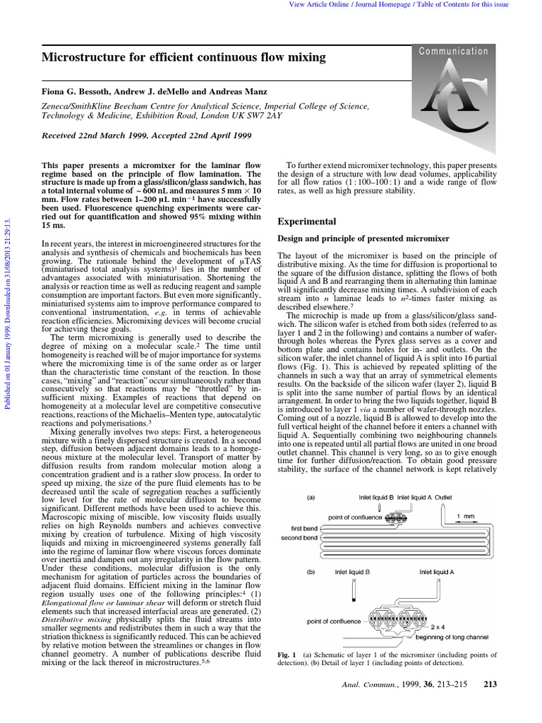 Bessoth, F. G. (1999) - Microstructure For Efficient Continuous Flow ...