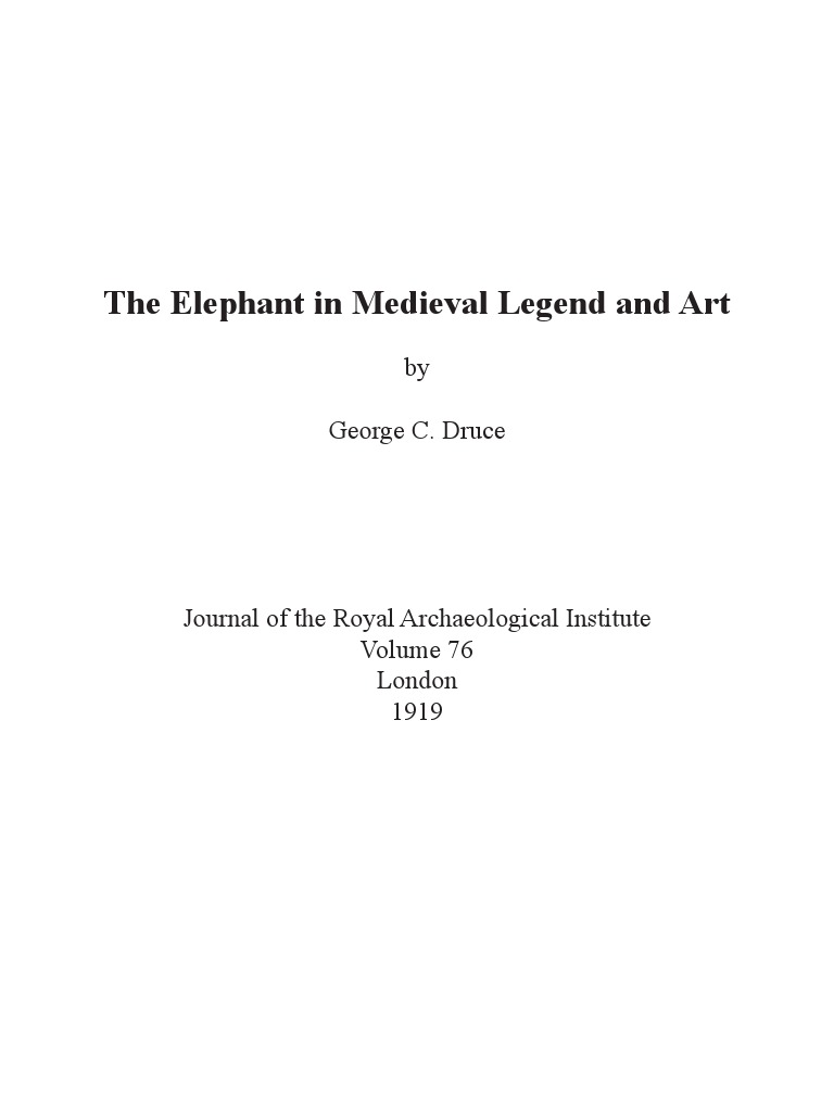 Druce - Elephant in Medieval Legend and Art | PDF | Adam And Eve | Elephant