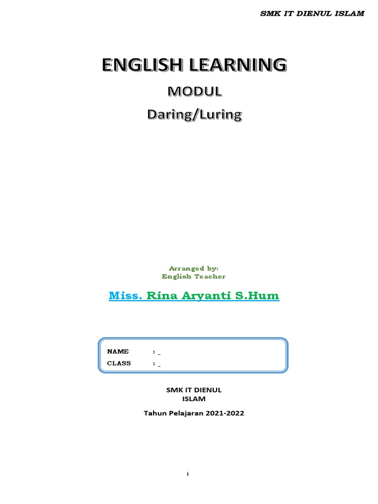 Modul Bahasa Inggris Kelas Satu | PDF | Grammar | Syntax