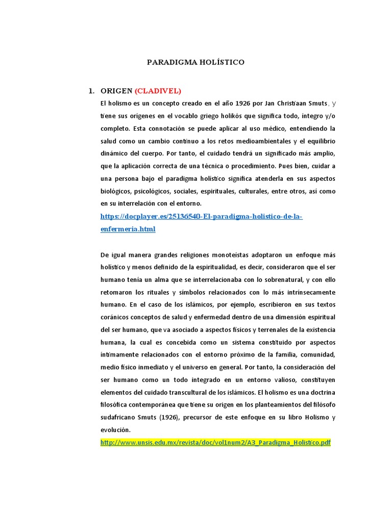 Paradigma Holístico | PDF | Holismo | Paradigma
