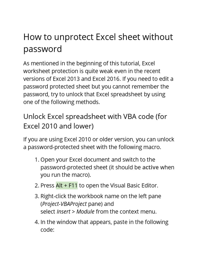 how-to-unprotect-excel-sheet-without-password-pdf-microsoft-excel