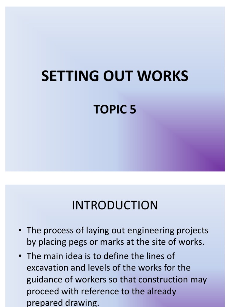 Setting Out Works | PDF