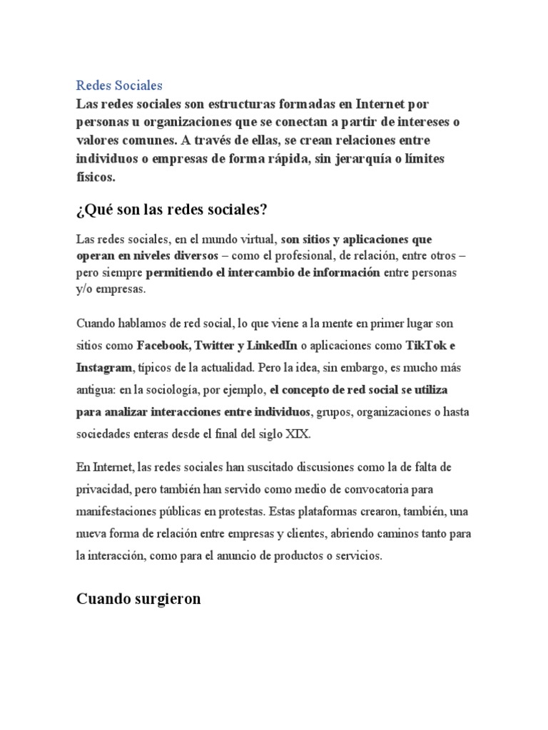 Impacto de las Redes Sociales en la Sociedad | PDF | Servicio de redes ...