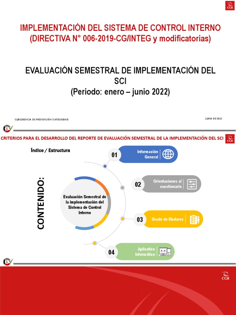 Evaluación Semestral de la Implementación del Sistema de Control Interno en el Período Enero ...