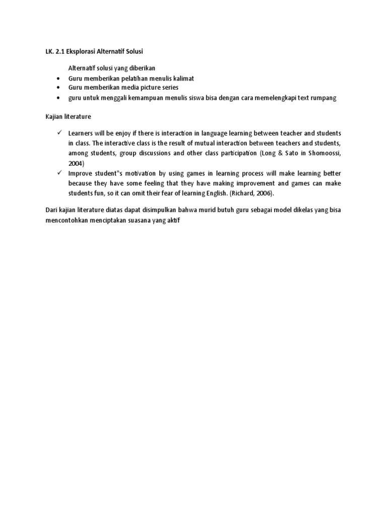 LK Explorasi Alternatif Solusi | PDF