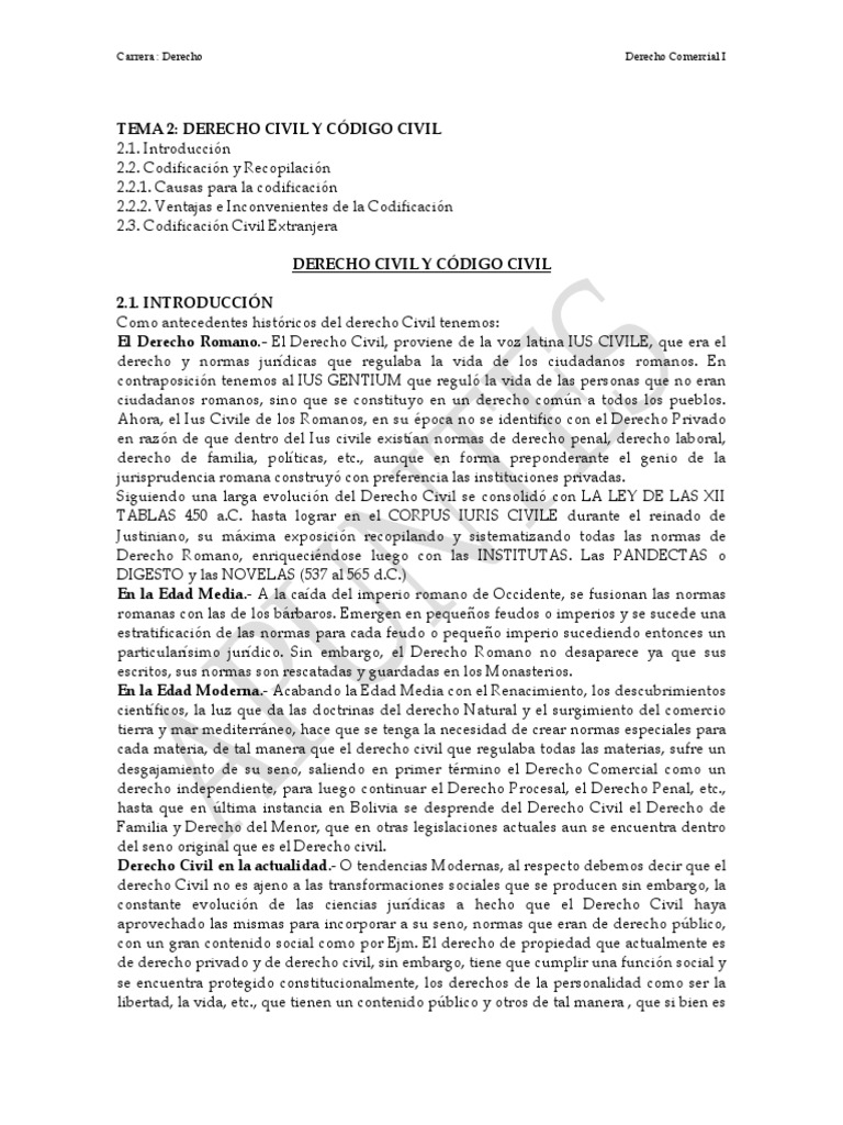 Civil I-2 | PDF | Derecho Civil (Common Law) | Ley romana
