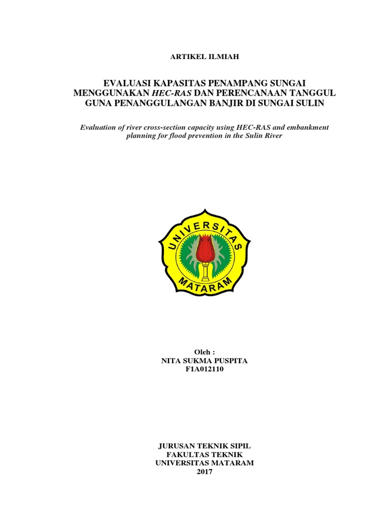 Evaluasi Kapasitas Sungai Sulin | PDF