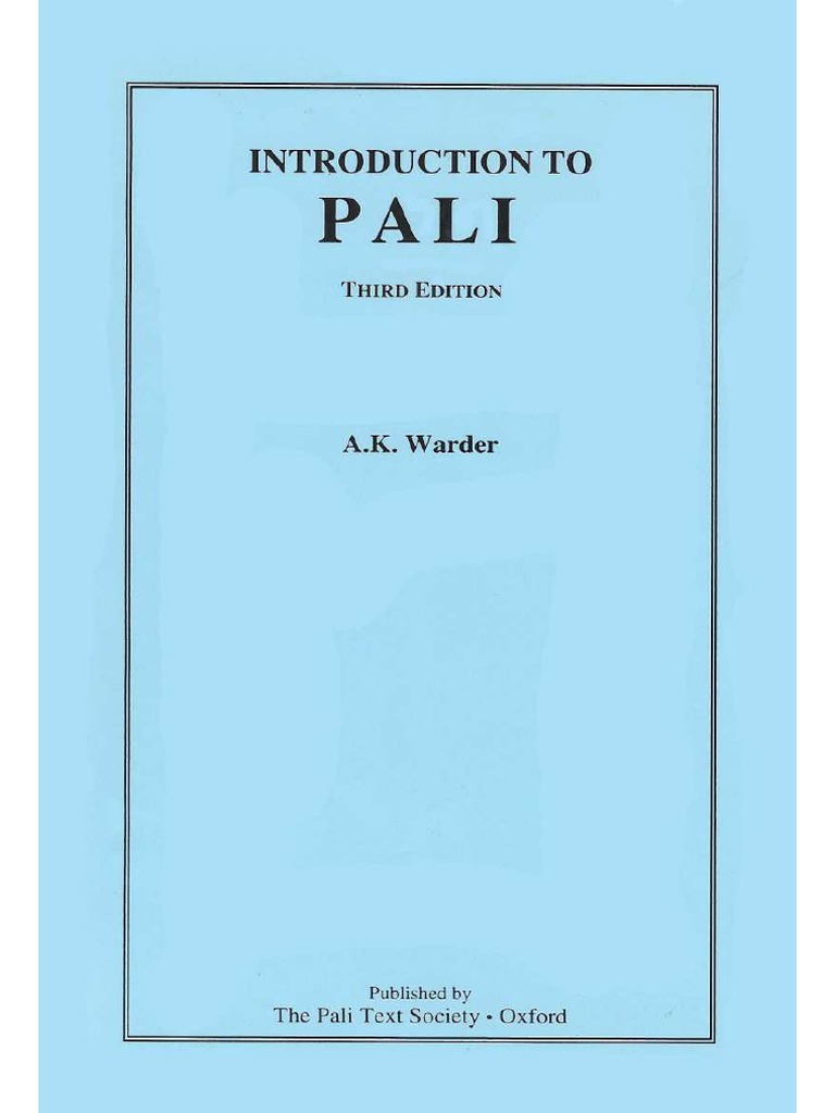 Introduction To Pali | PDF