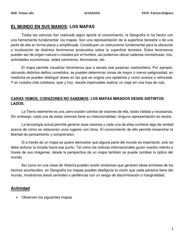 Actividades Primer Año IJME - Mapas - Símbolos Cartográficos | PDF ...
