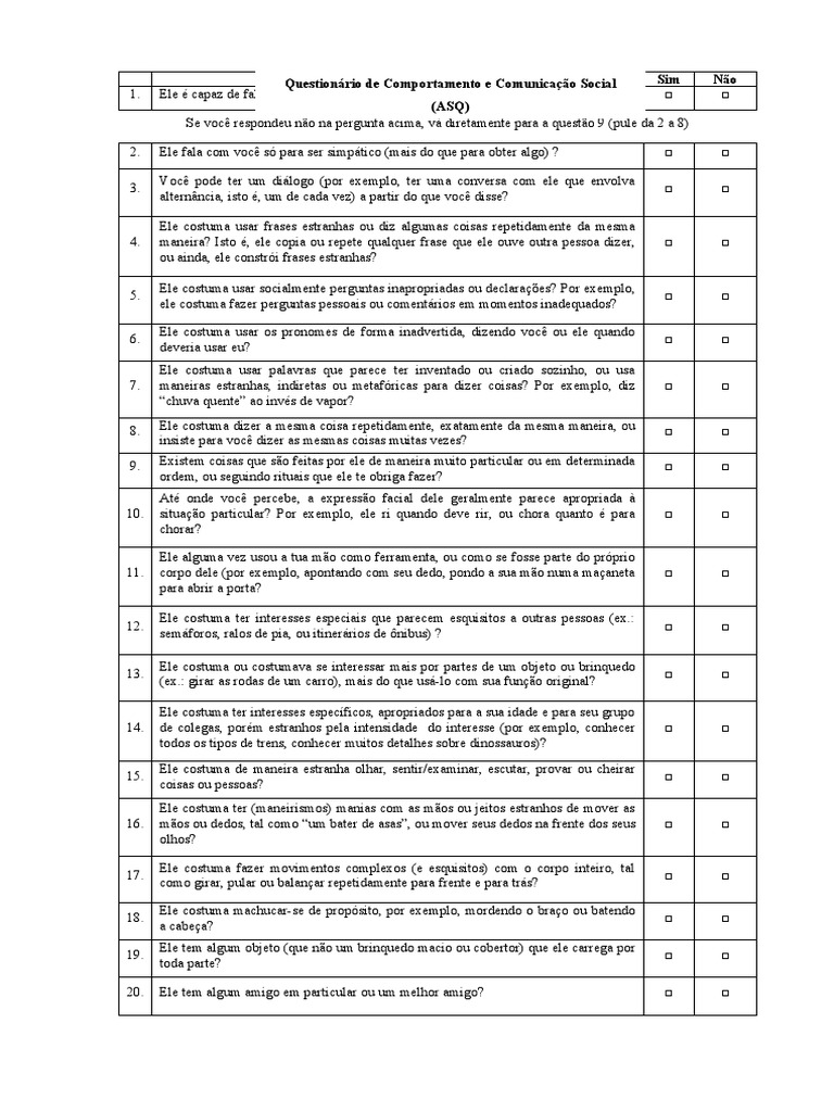 Questionário ASQ | PDF