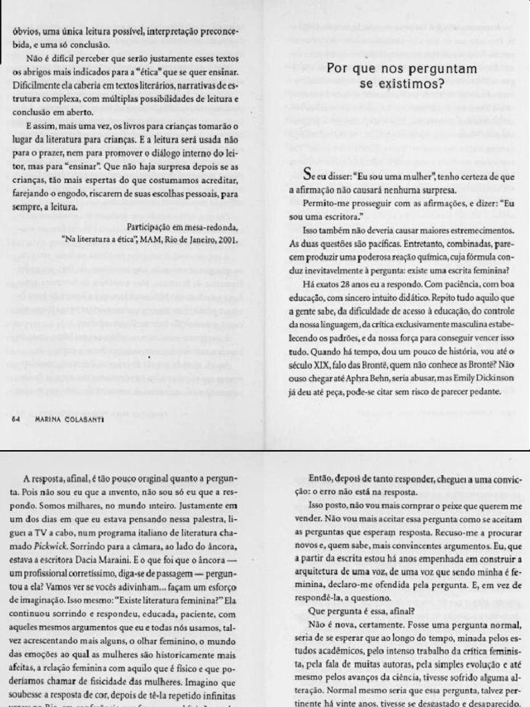 Por Que Nos Perguntam Se Existimos - Maria Colasanti | PDF