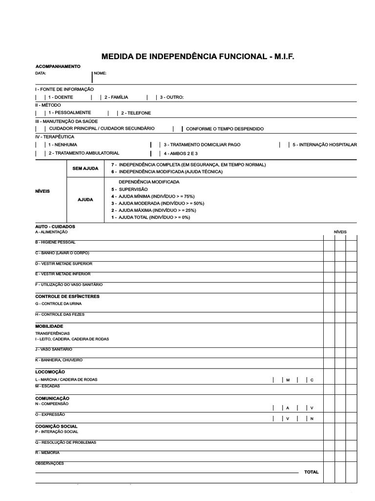 mif_questionário | PDF | Ciências da Saúde