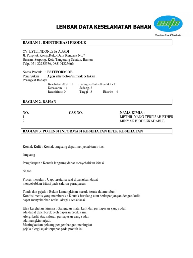 J.1.a MSDS Bahan B3 | PDF