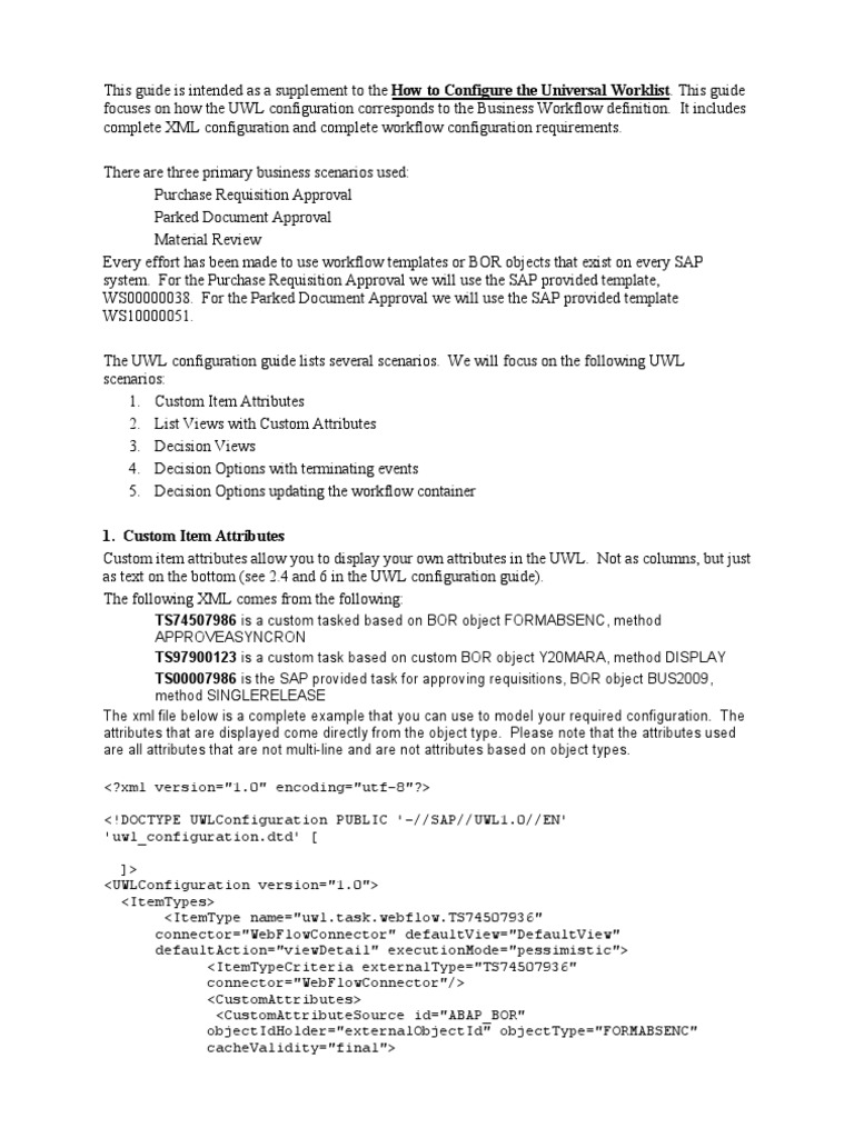 How To Configure UWL | PDF | Xml | Parameter (Computer Programming)
