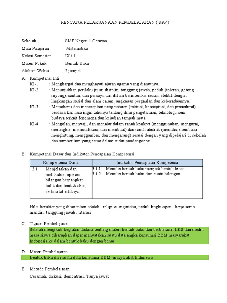 RPP 9 Bentuk Baku S1 Konversi Energi-Dikonversi-Dikonversi | PDF | Kesehatan Holistik | Sains ...