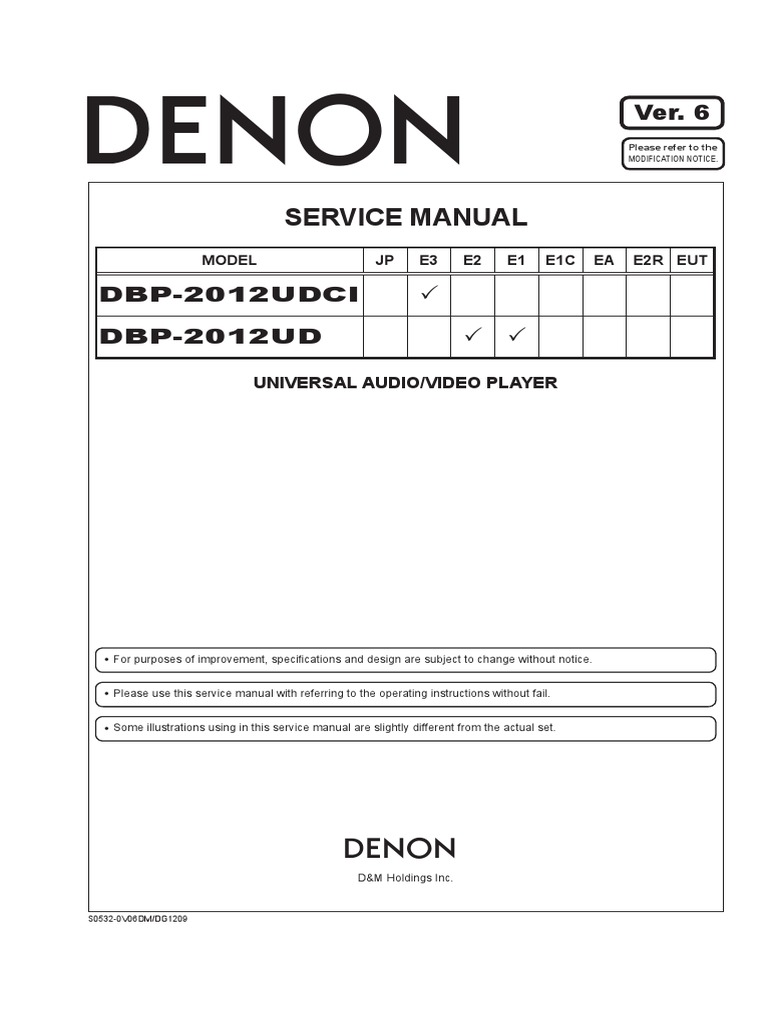 Service Manual: DBP-2012UDCI DBP-2012UD | PDF | Compact Disc | Sampling ...