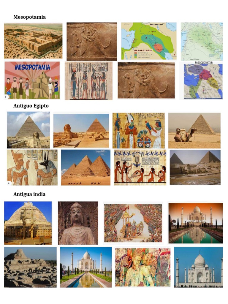 22 Collage Mesopotamia Antiguo Egipto Antigua India Fenicios Hebreos ...